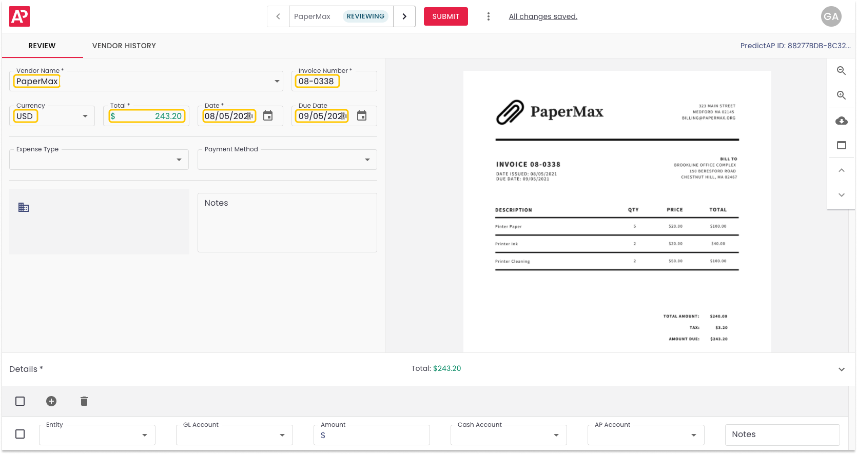Invoice capture and coding without manual data entry | PredictAP